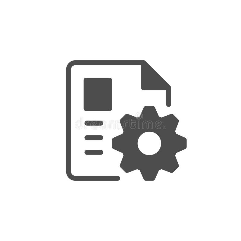 Document or File Settings Glyph Icon Stock Vector - Illustration of ...