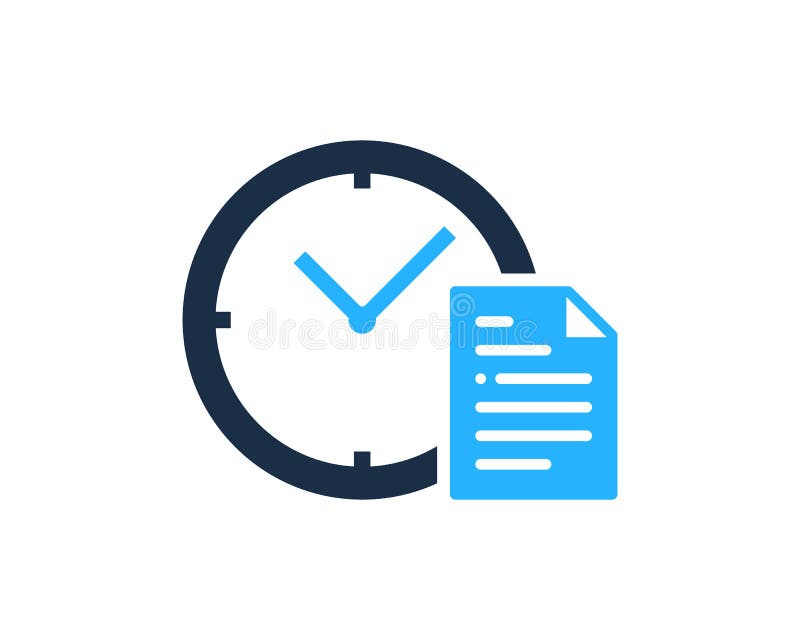 Document File Time Icon Logo Design Element Stock Vector - Illustration ...