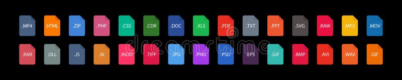 Document File Types and Extensions. Set of Pdf, Doc, Jpg, Xls, Zip ... Document File Types and Extensions. Set of Pdf, Doc, Jpg, Xls, Zip ...