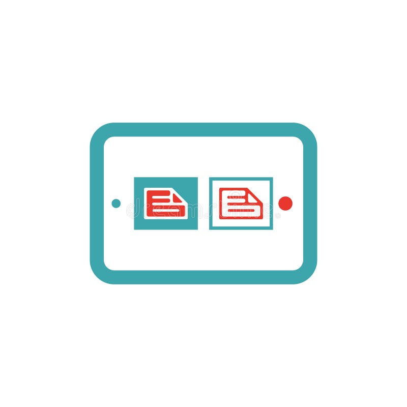 Document Files Icon on Tablet Laptop Vector Illustration Stock Vector ...