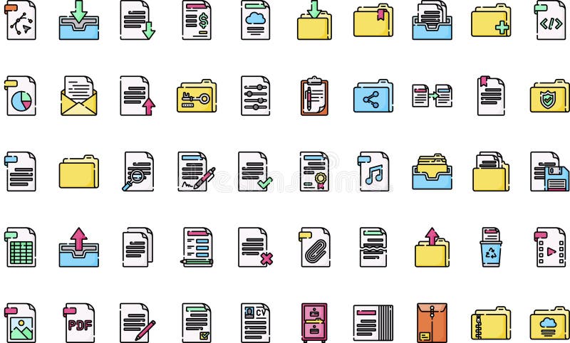 Document Files Icons High-Quality Vector Icons Collection with Editable ...