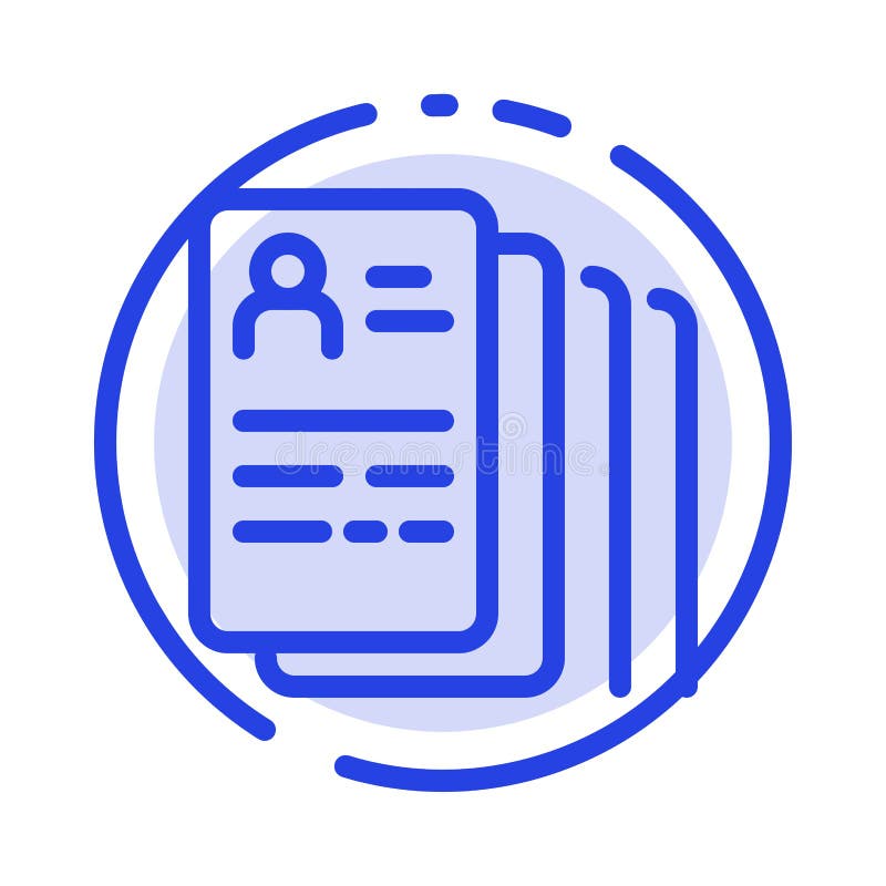 Document, Find, Job, Search Blue Dotted Line Line Icon Stock Vector ...