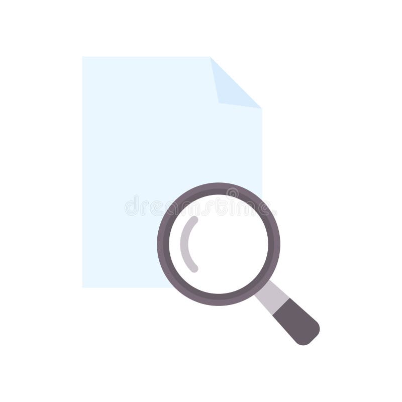 Document Finding Icon. Document with Magnifying Glass. Search File ...