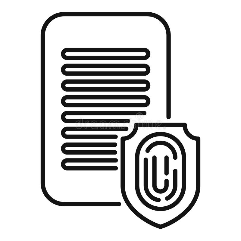 Document Fingerprint Access Icon Outline Vector. Individual ...