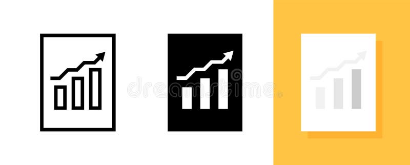 Document Flat Icon of Business Information or Data with Graph Bar ...