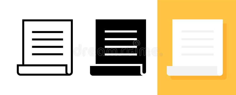 Document Flat Icon of the Script, Scroll Paper Icon, Vector and ...