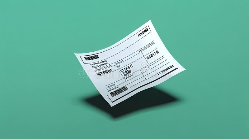 Document Floats on Mint Background Stock Illustration - Illustration of ...