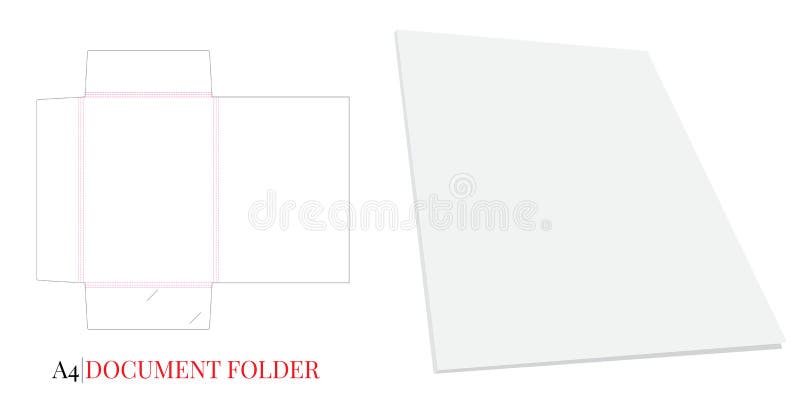 Document Folder Template, Gusset 8mm Folder A4, Vector with Die Cut ...