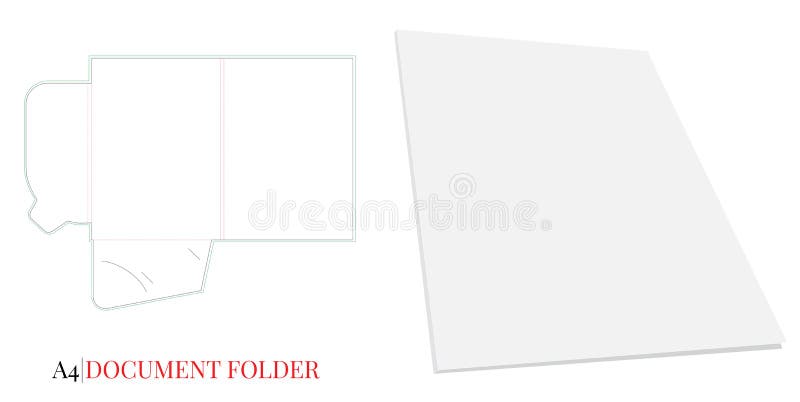 Document Folder A4 with Handle Template, Paper Briefcase. Vector with ... Document Folder A4 with Handle Template, Paper Briefcase. Vector with ...