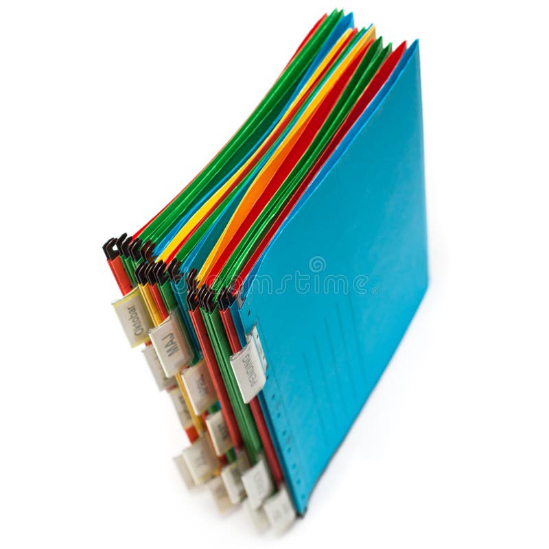 File Folders with Numerical Label Stock Photo - Image of books, number ...
