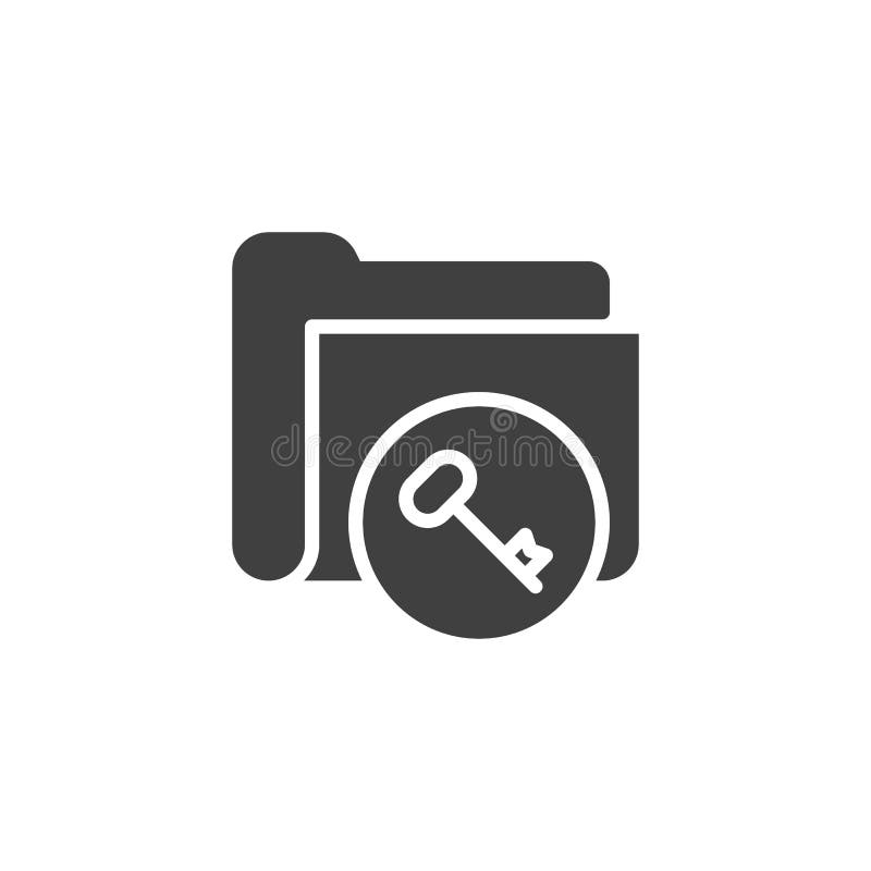 Document Folder Access Key Vector Icon Stock Vector - Illustration of ...