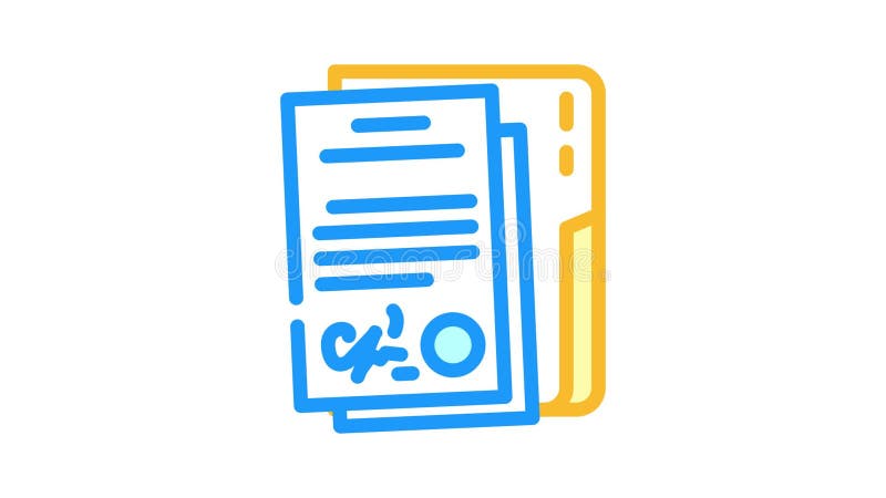 Document Folder Glyph Icon Animation Stock Video - Video of work ...