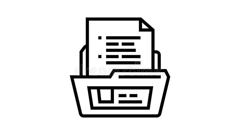 Document Folder Line Icon Animation Stock Footage - Video of business ...
