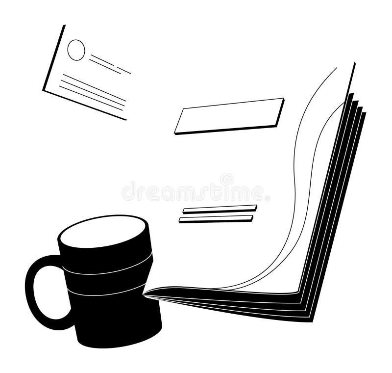 Document, Folder, Cup, Envelope, Office Life Abstract Illustration ...