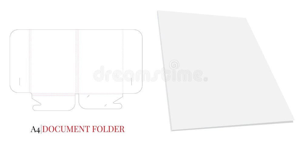 Document Folder, Gusset Folder A4. Vector with Die Cut Layers Stock ...