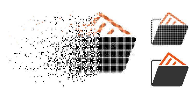 Damaged Pixel Halftone Document Folder Icon Stock Vector - Illustration ...