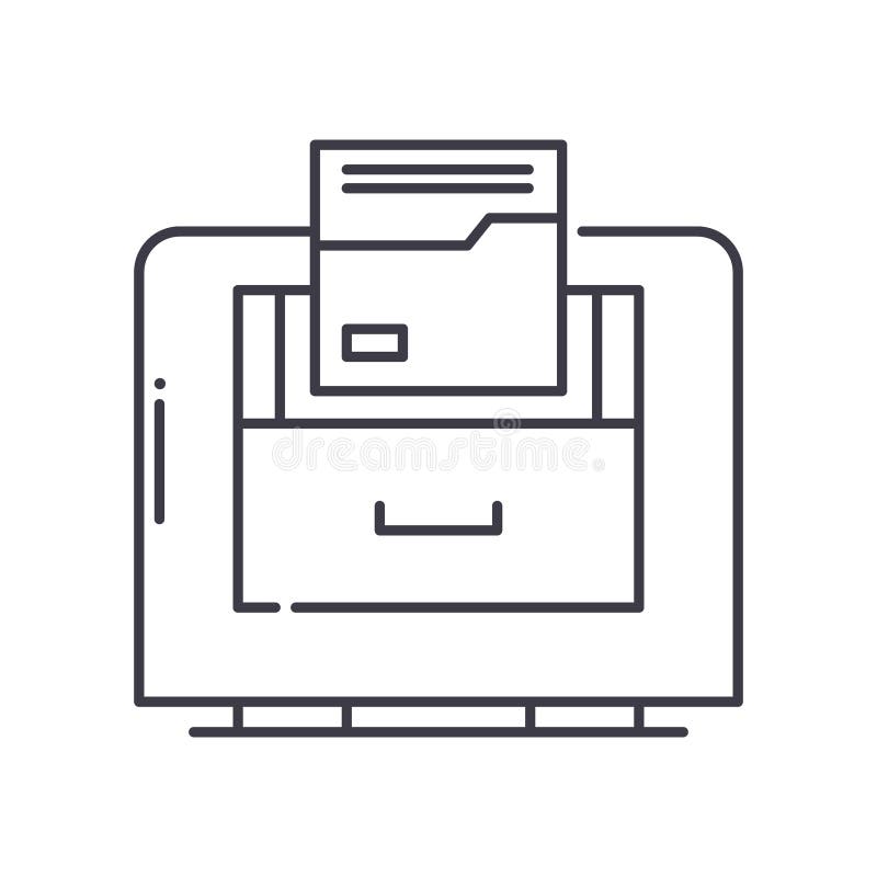Document Folder Icon, Linear Isolated Illustration, Thin Line Vector ...
