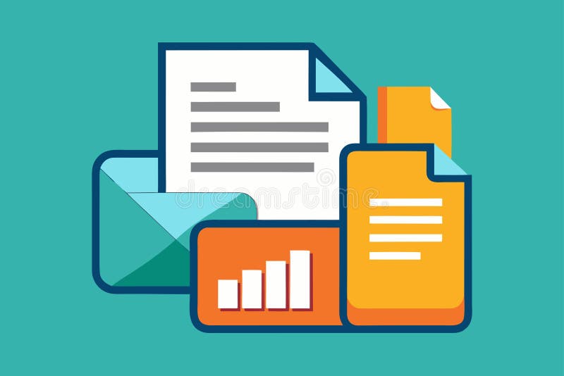 Document and Folder Icons Representing Digital File Management and Organization in a Modern ...