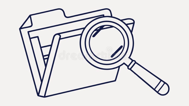 Document Folder with a Magnifying Glass Icon Searching Files Vector ...