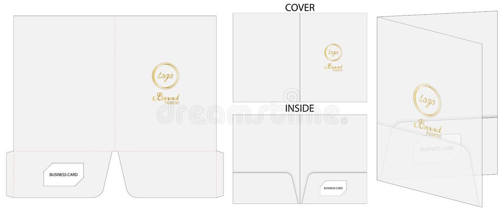 Document Folder Package Die-cut Mockup Template Stock Vector ...