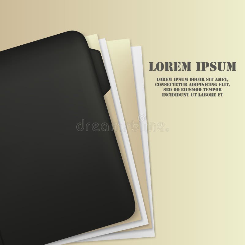 Document Folder A4 with Handle Template, Paper Briefcase. Vector with ...
