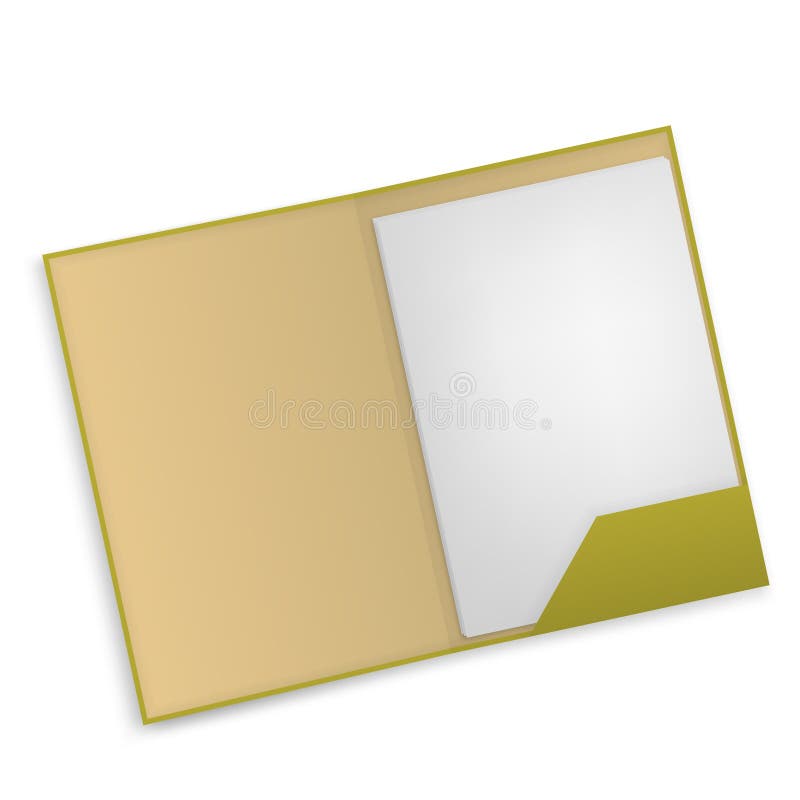 Document Folder A4 with Handle Template, Paper Briefcase. Vector with ...