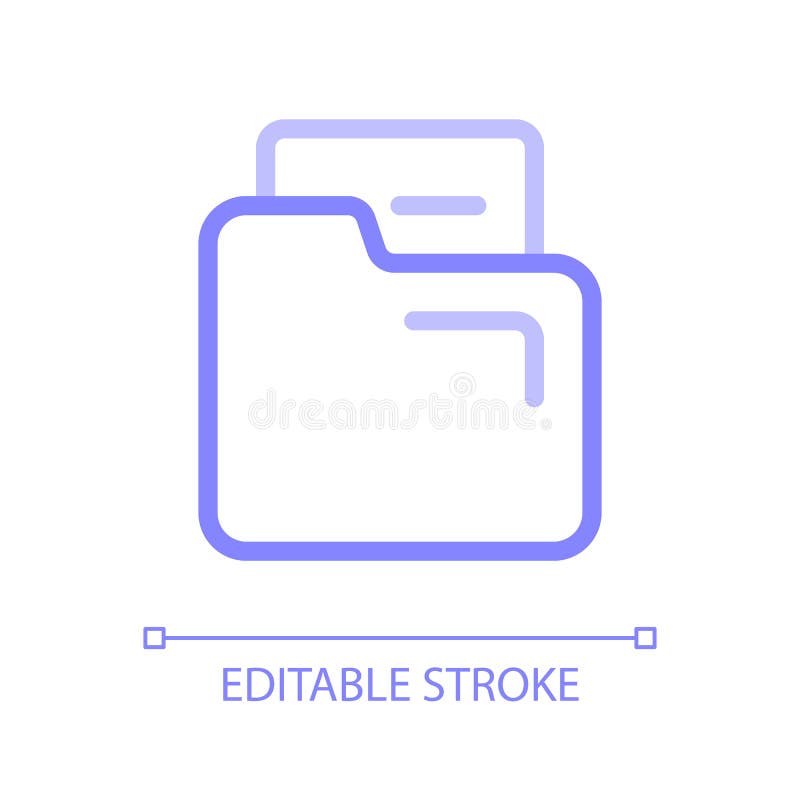 Document in Folder Pixel Perfect Color Linear Ui Icon for Dark Theme Stock Vector - Illustration ...