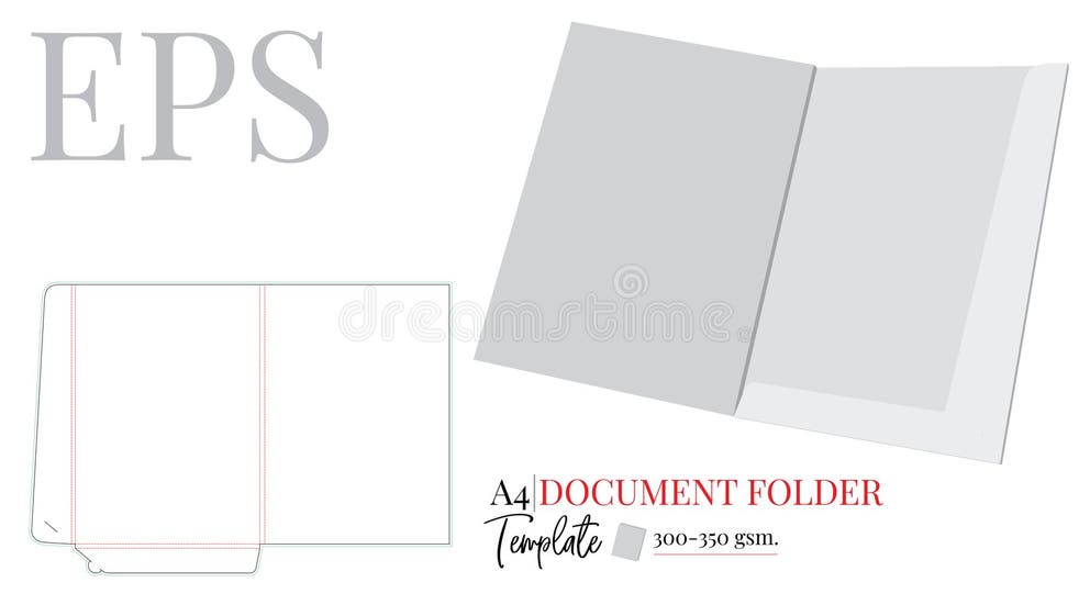 A4 Folder Template Die Cut Stock Illustrations – 70 A4 Folder Template ...