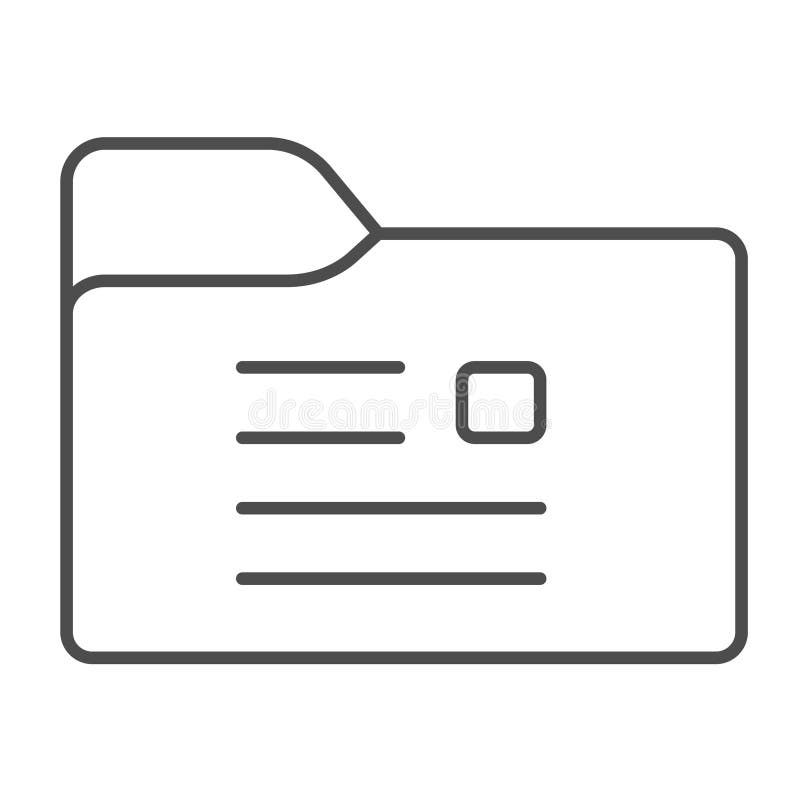 Document Folder Thin Line Icon, Windows Pack Concept. Vector Graphics ...