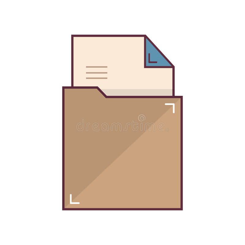 Document in Folder. Vector Illustration Decorative Design Stock Vector ...