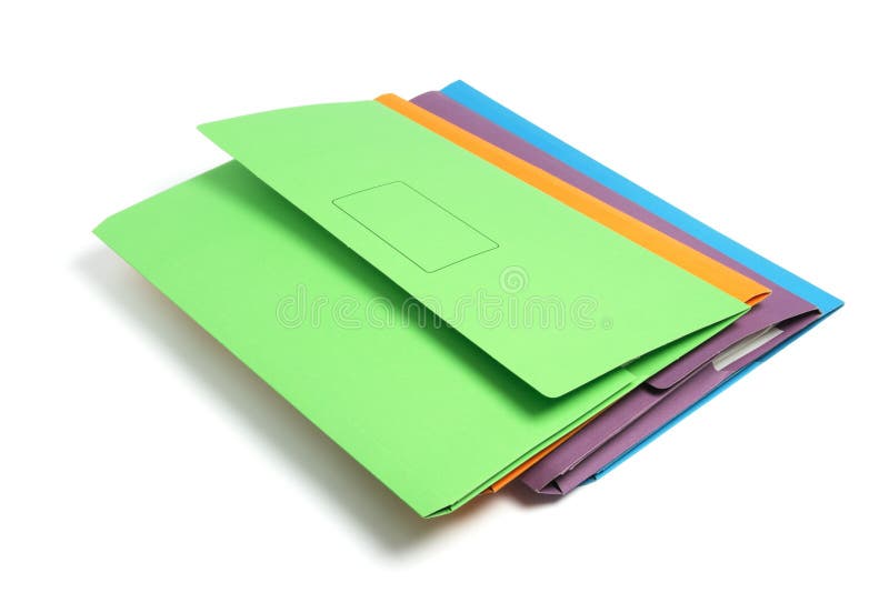 School & Office: Stack of Multi Colored Folders Stock Image - Image of ...