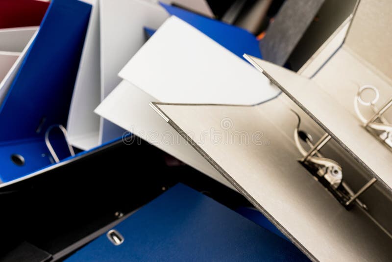 Document Folders Thrown from Office Stock Image - Image of book ...