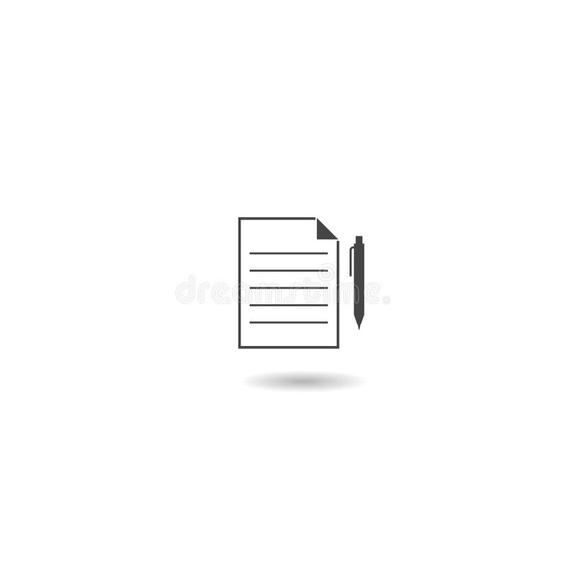 Document Form Icon with Shadow Stock Vector - Illustration of access ...