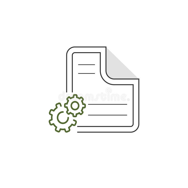 Document and Gear Icon. Project Management Concept Line Style ...