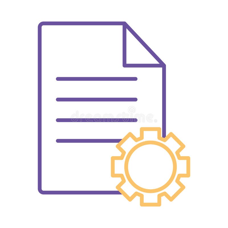 Document with Gear Line Style Icon Vector Design Stock Vector ...