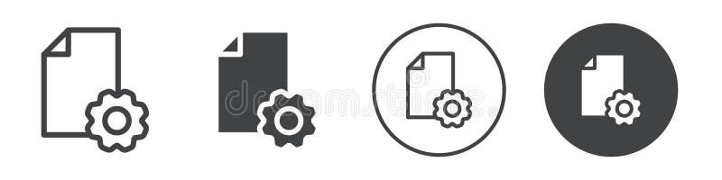 Document and Gear Vector Logo Outline Stock Vector - Illustration of ...