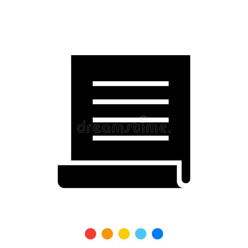 Document Glyph Icon of the Script, Scroll Paper Icon, Vector and ...