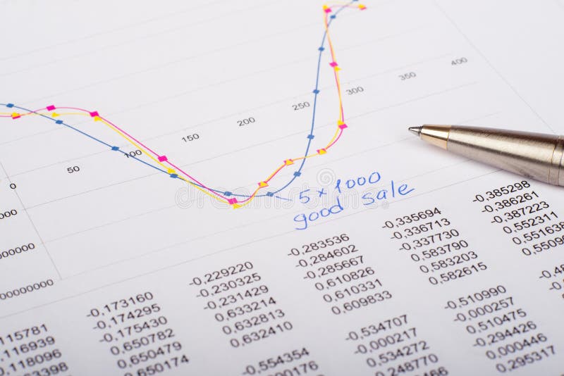 Document with Graphical Charts Stock Image - Image of graphical ...