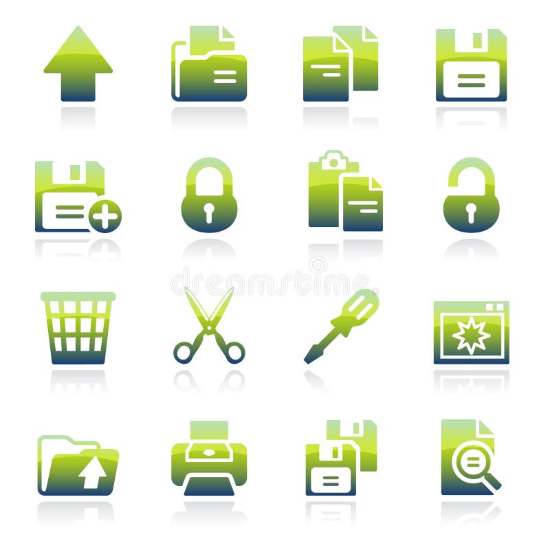 Document green icons. stock vector. Illustration of document - 44718621