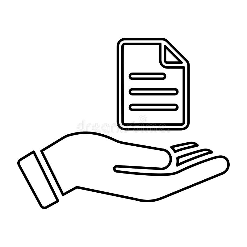 Document, Hand, File Outline Icon. Line Vector Design. Stock Vector ...