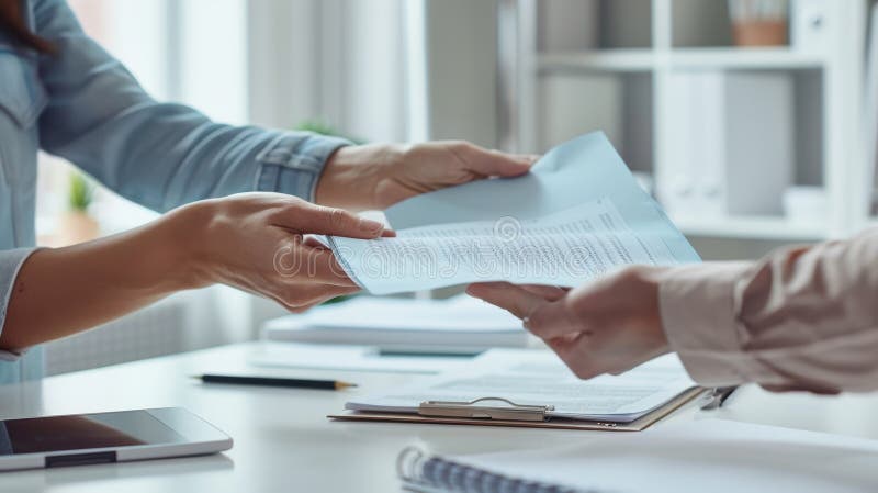 The Document Handover.AI Generated Image Stock Photo - Image of ...
