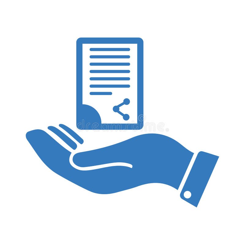 Document Handover Icon / Blue Color Stock Vector - Illustration of sign ...