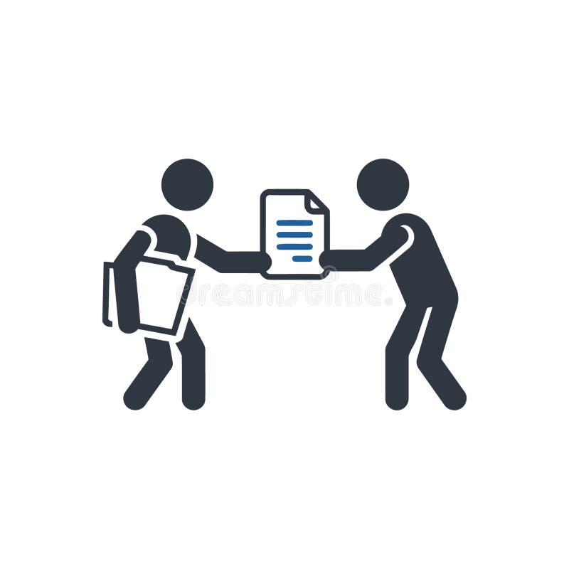 Document Handover Process Icon Stock Vector - Illustration of transfer ...