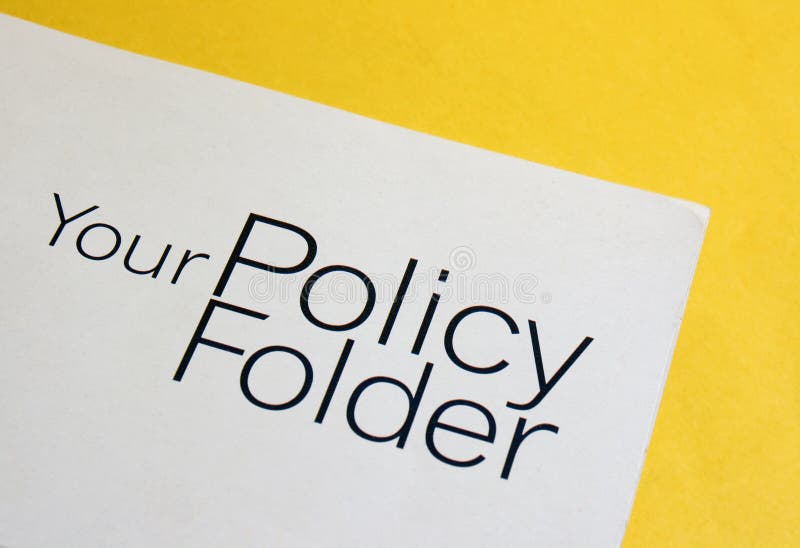 Policy Folder on Isolated Background Stock Photo - Image of investment ...