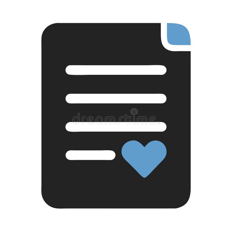 Document with Heart Symbol for Communication and Love Themes Stock ...
