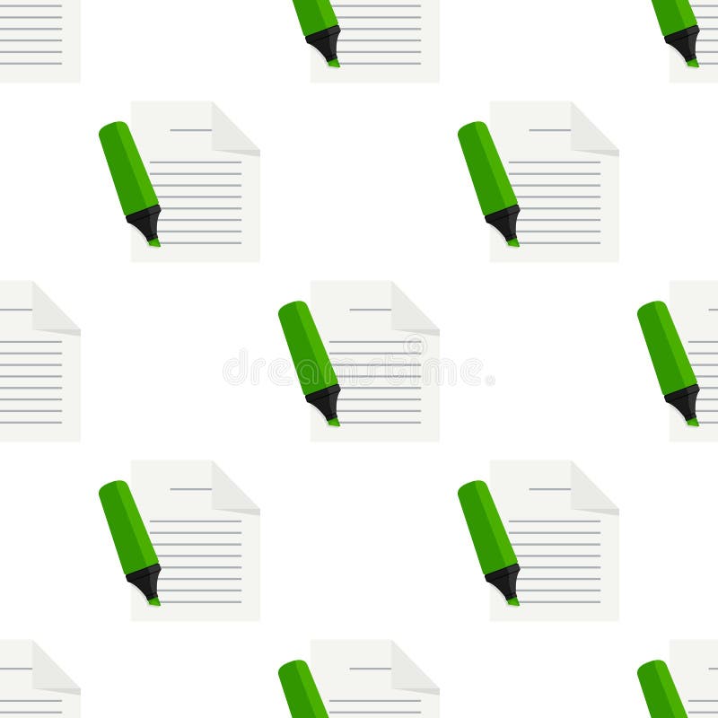 Document with Highlighter Seamless Pattern Stock Vector - Illustration ...