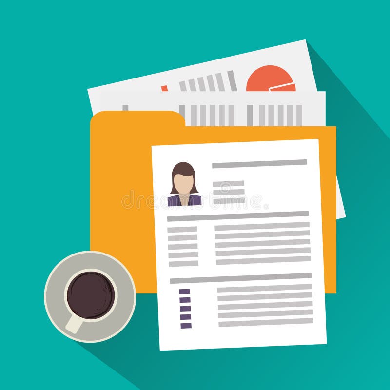 Document and Human Resources Design Stock Illustration - Illustration ...