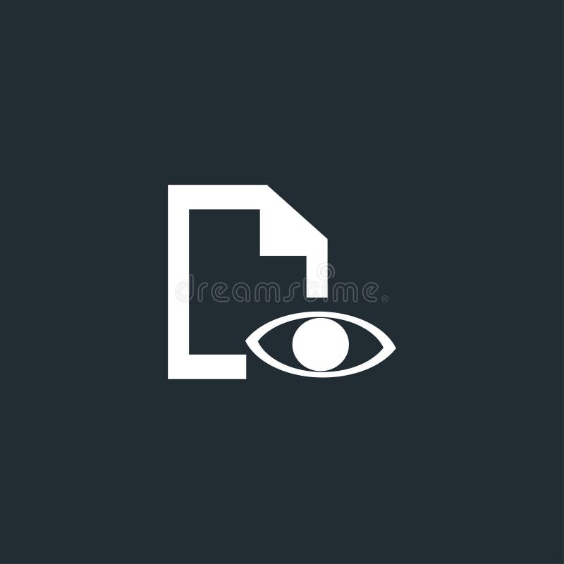 Document Preview Icon with Eye. Stock Vector - Illustration of graphic ...
