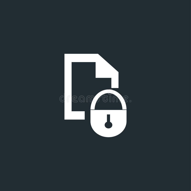 Document Security Password Lock Icon. Stock Vector - Illustration of ...