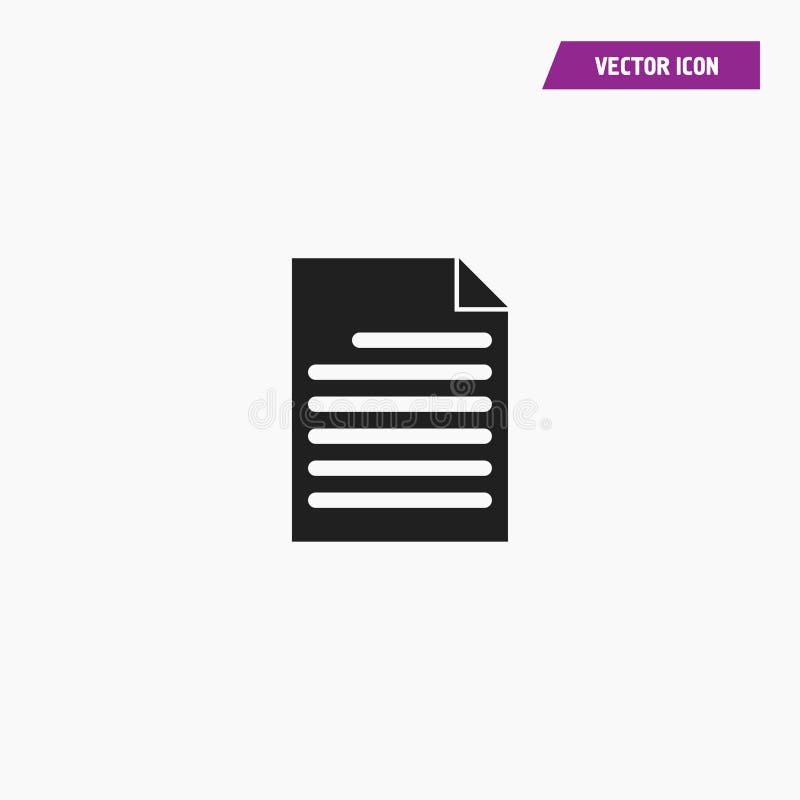 Document Black Blank Page Icon. Stock Vector - Illustration of cool ...